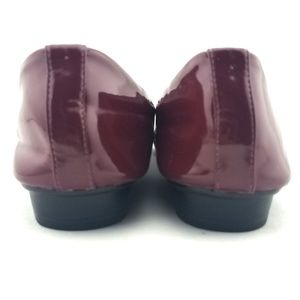 Shoes | Burgundy Black Patent Pointed Toe Flats Bow 36 | Poshmark